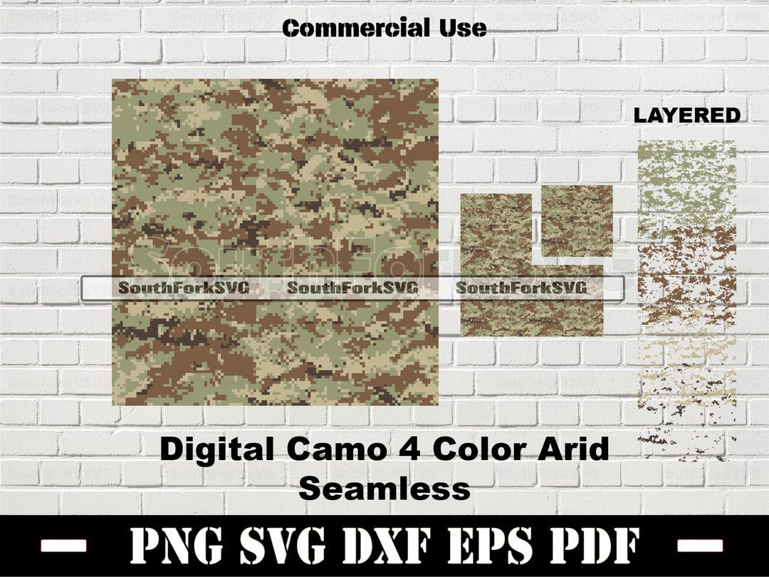 Arid Desert Digital Camo 4 Color Seamless Pattern | Svg Png Dxf Eps Pdf ...