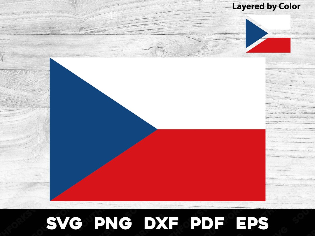Czech Republic Czechia Flag | Svg Png Dxf Eps Pdf | Layered by Color ...