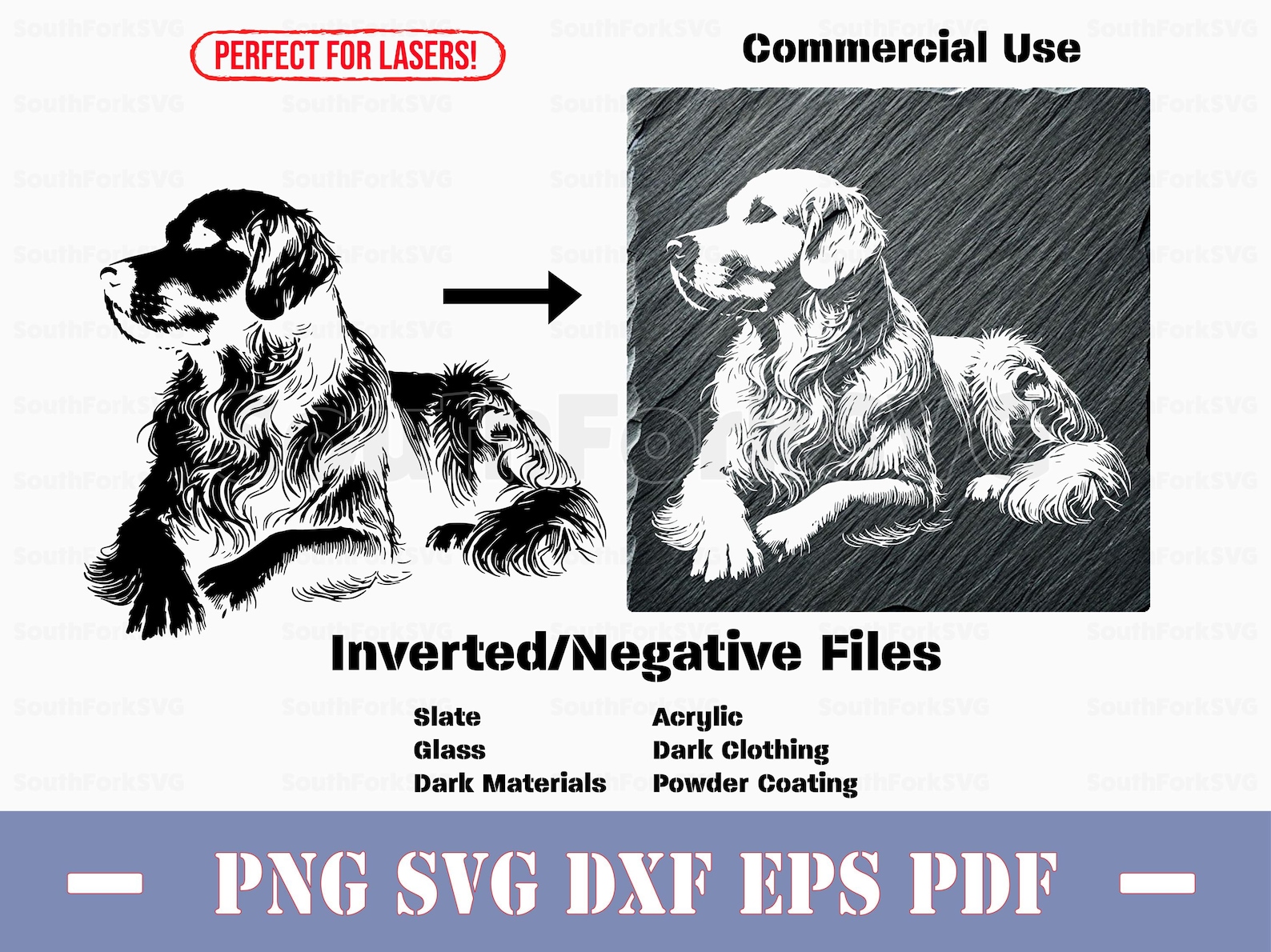 Inverted Golden Retriever Design Svg Png Dxf Eps Pdf | Vector Cut Print ...