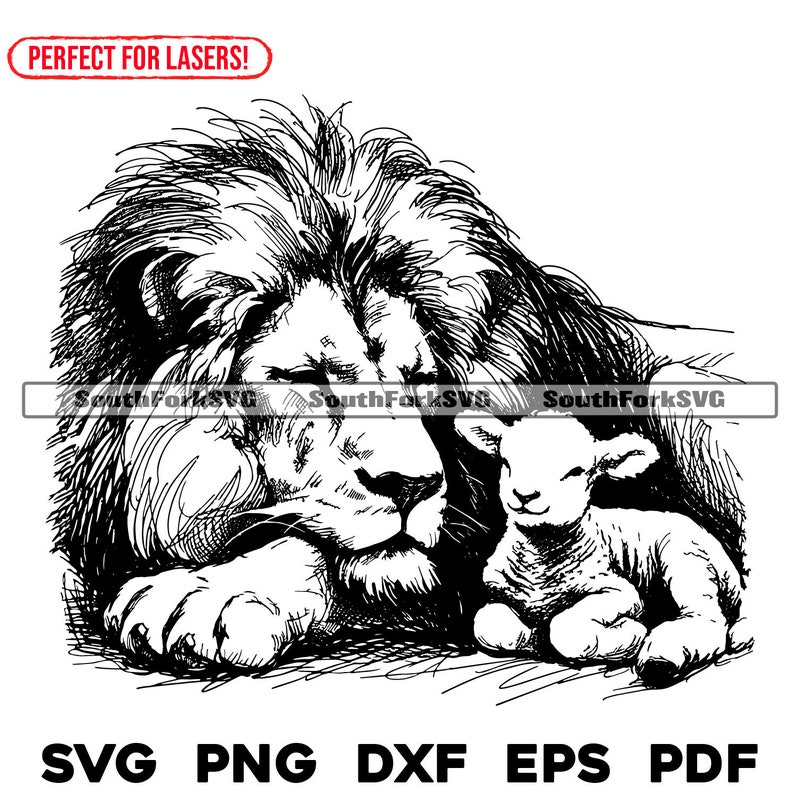 Lion and Lamb Svg Files - Etsy
