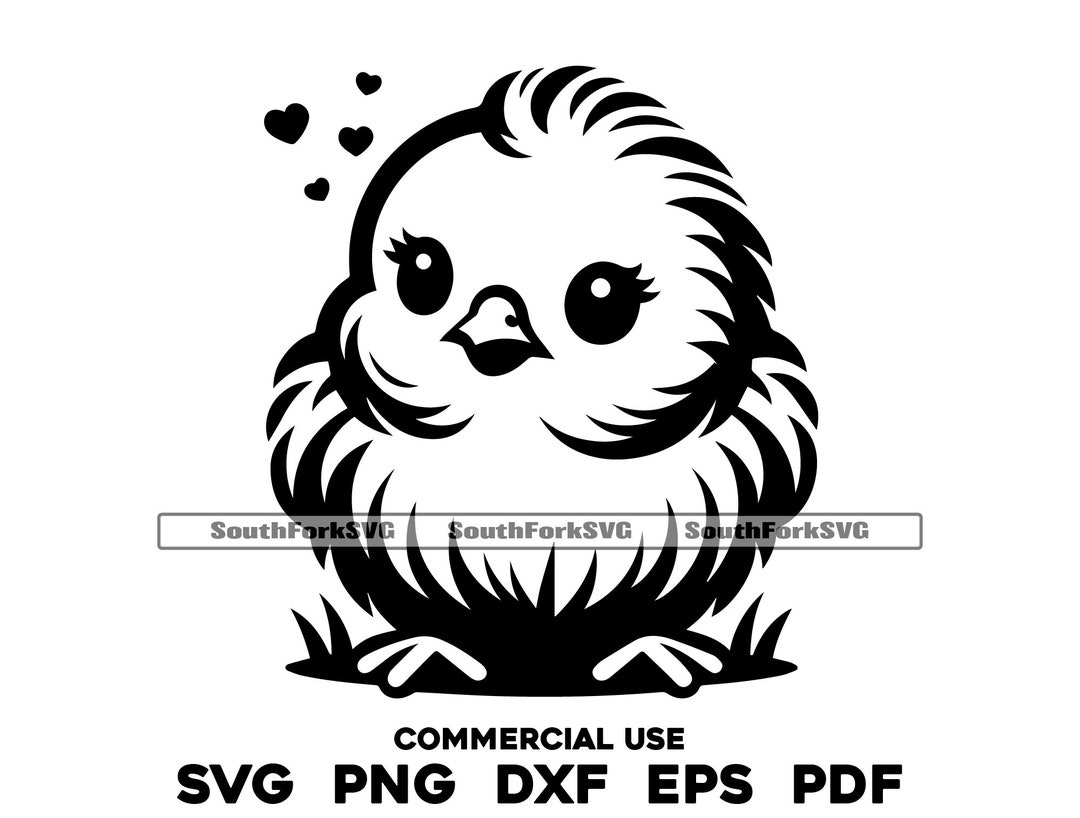 Cute Baby Chick Svg Png Dxf Eps Pdf | Laser Engrave Cut Print Files ...