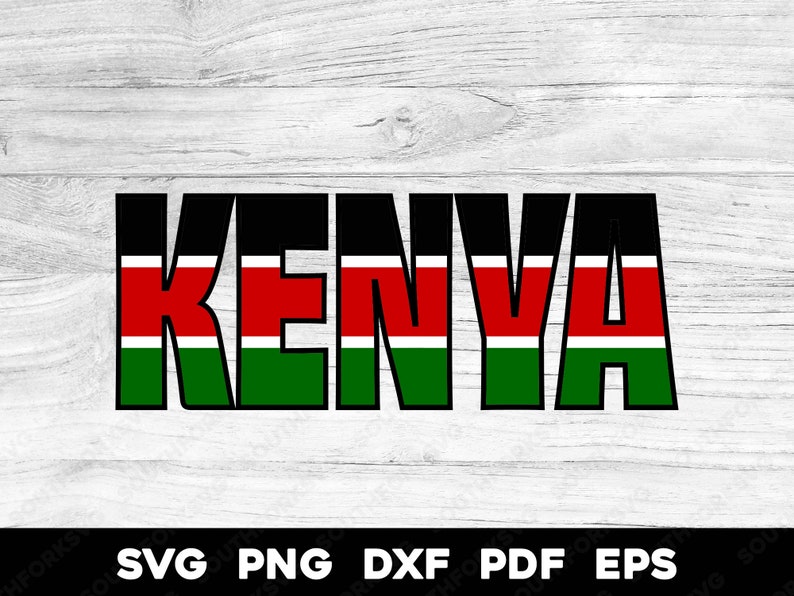 Kenya Kenyan Flag Name Design Svg Png Dxf Eps Pdf Layered - Etsy