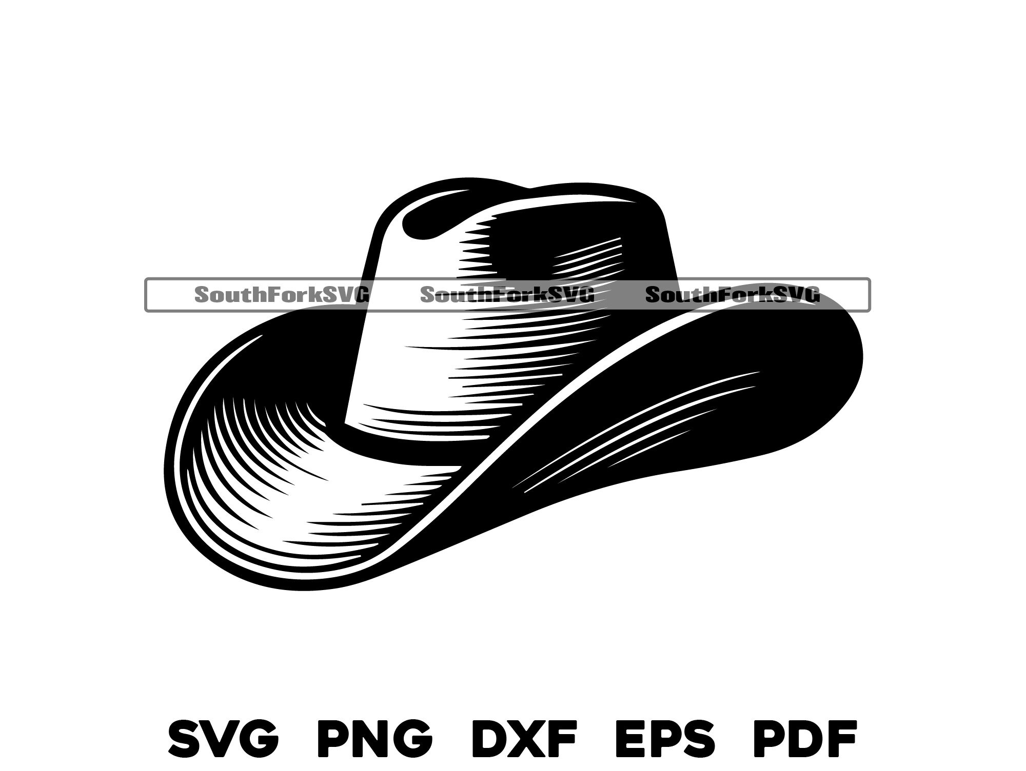 Cowboy Hat Design Files | Svg Png Dxf Eps Pdf | Laser Engrave Cut Print ...