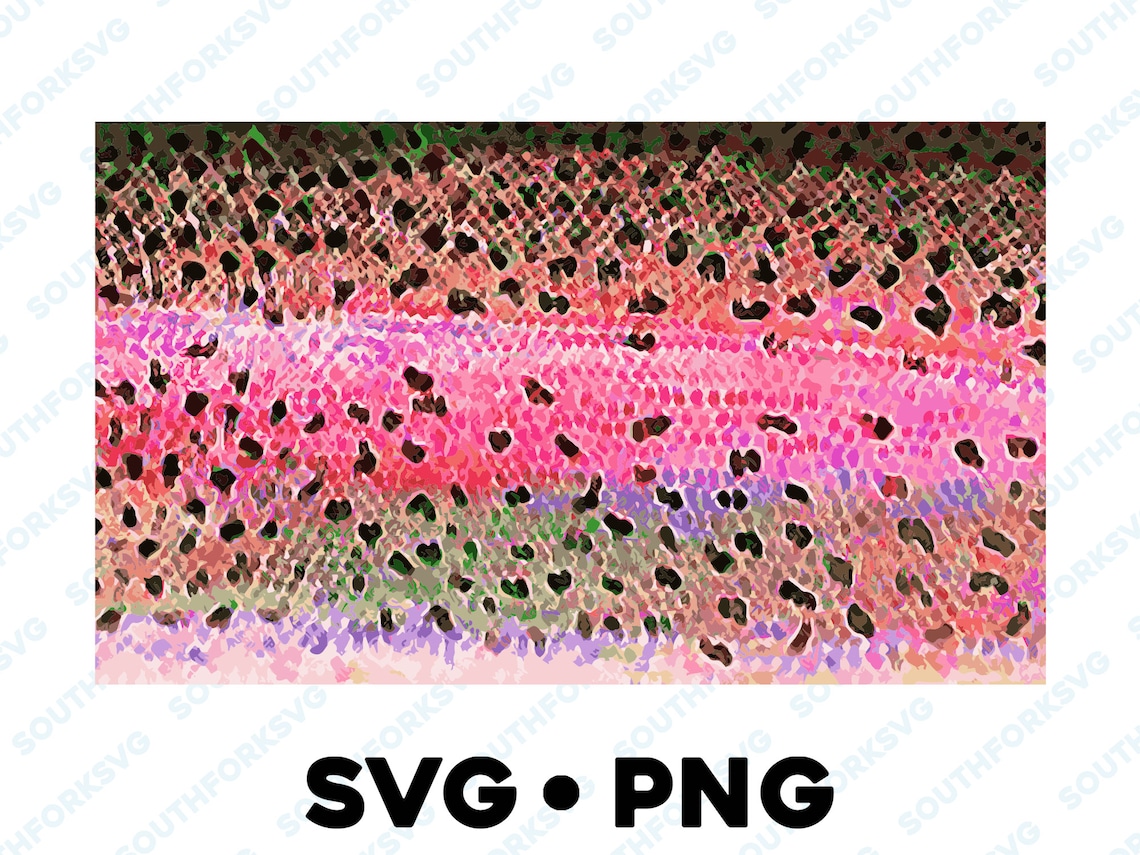 Rainbow Trout Skin Pattern SVG PNG Vector Transparent Cameo Silhouette ...