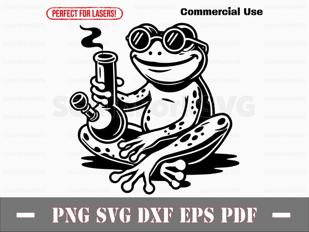 Frog Smoking Bong Svg Png Dxf Pdf Eps | Vector Graphic Design Cut Print ...