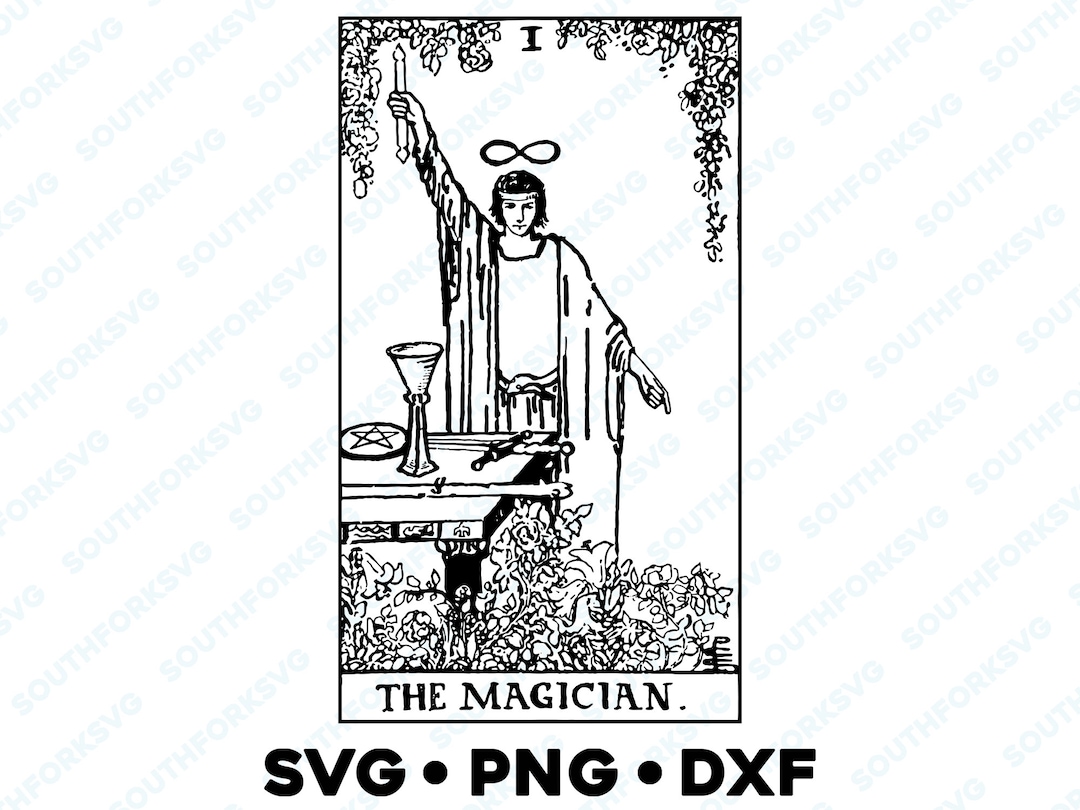 The Magician Tarot Card Major Arcana Rider Waite Deck SVG PNG DXF ...