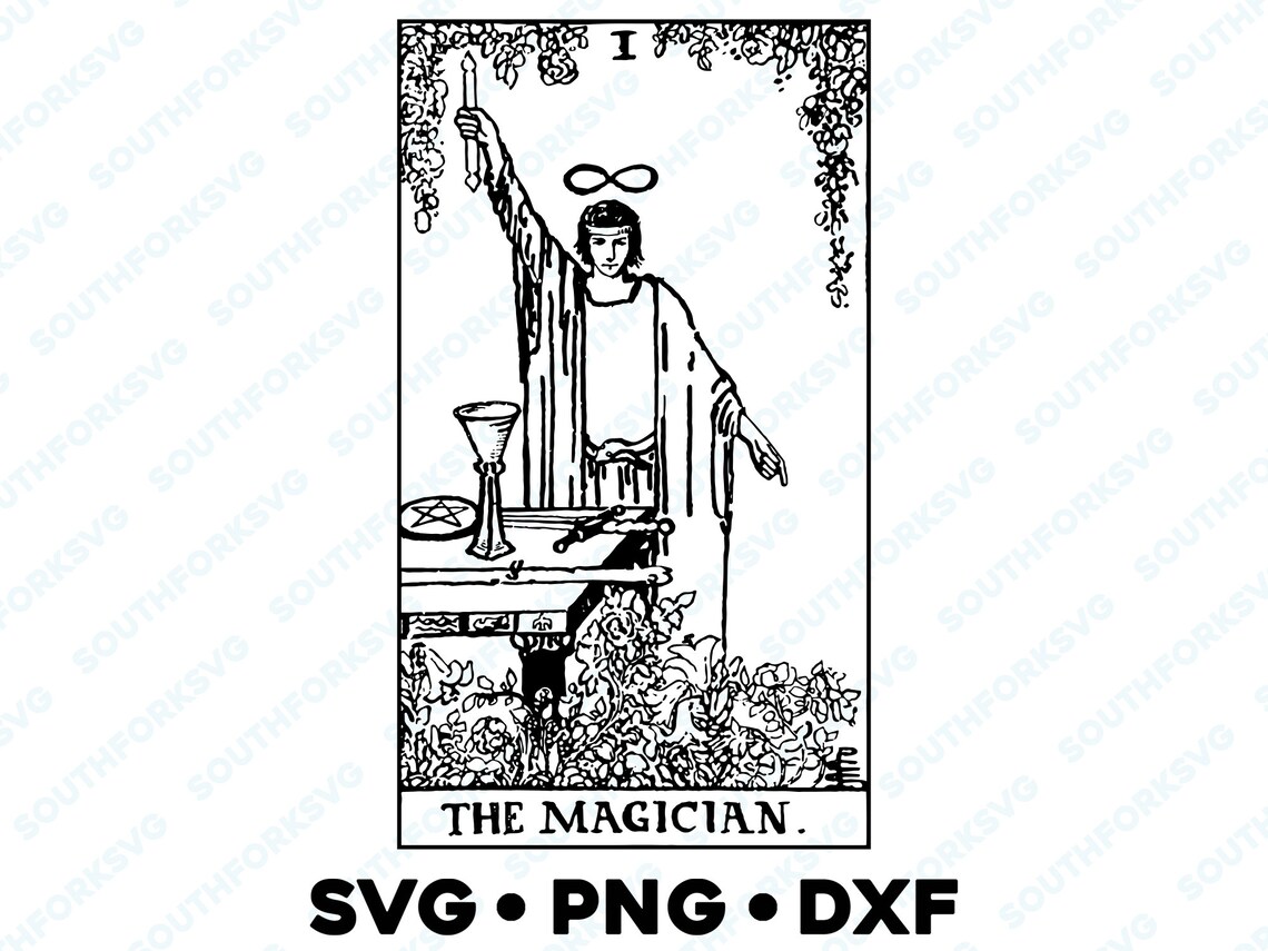 The Magician Tarot Card Major Arcana Rider Waite Deck SVG PNG DXF ...