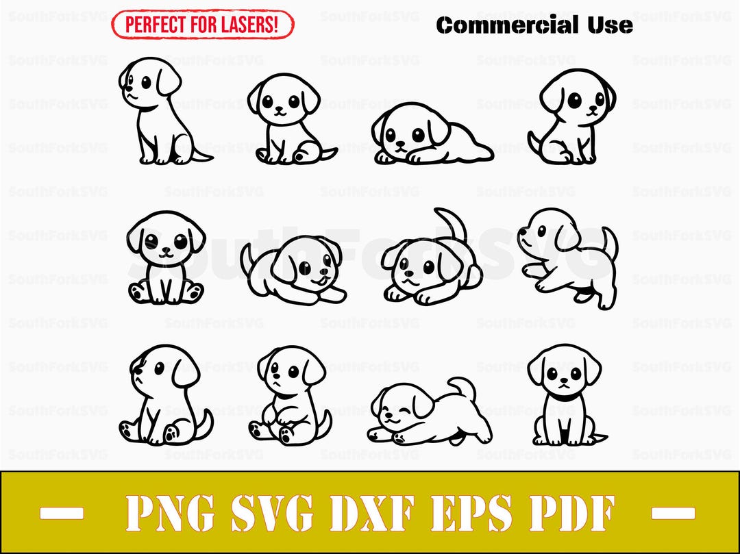 Labrador Retriever Chibi Bundle Svg Png Dxf Eps Pdf | Vector Graphic ...