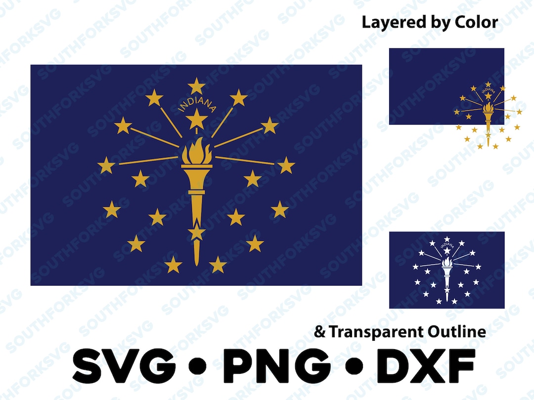 Indiana State Flag Svg Png Dxf Vector Graphic Design Digital File U.S ...