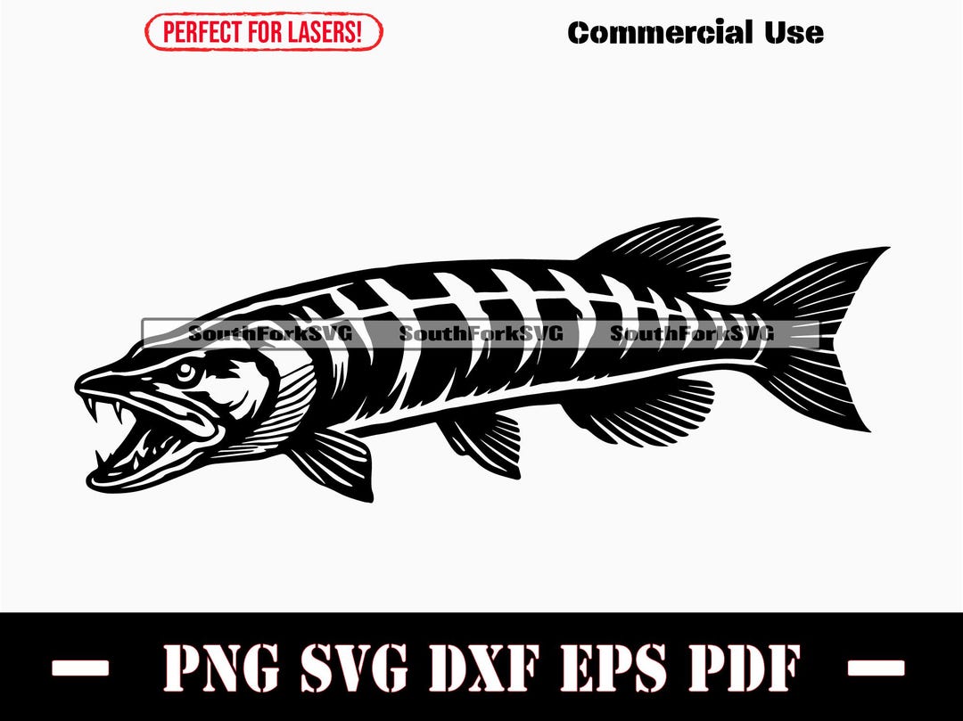 Musky Muskie Design Files Svg Png Dxf Eps Pdf | Transparent Vector ...