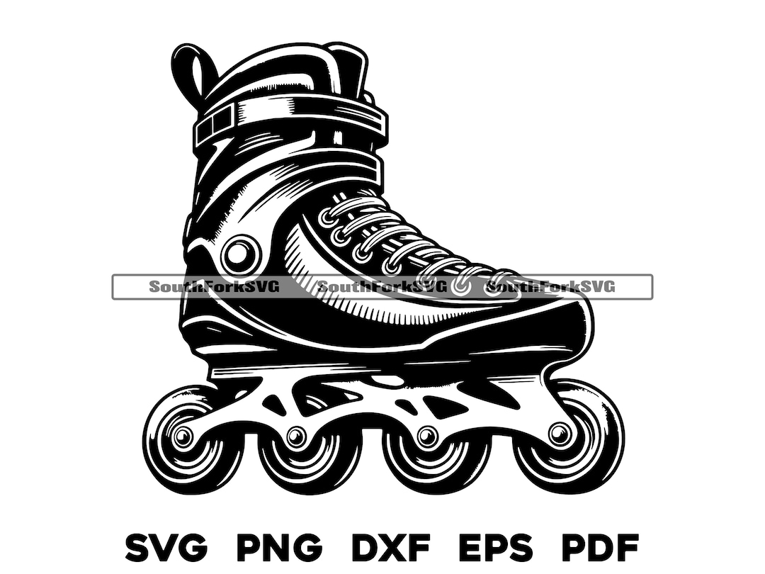 Roller Blade 1 | Svg Png Dxf Eps Pdf | Vector Graphic Cut File Laser ...