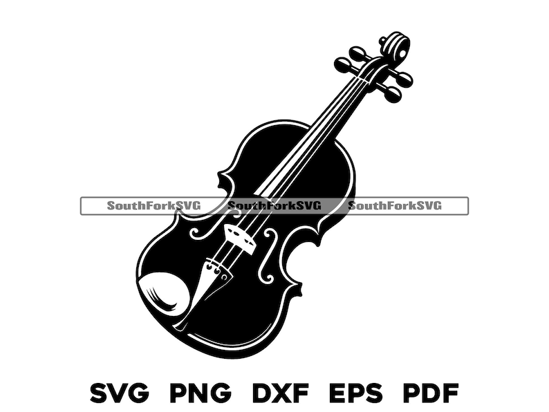 Simple Violin Design Svg Png Dxf Eps Pdf Violinist Vector Graphic Cut ...