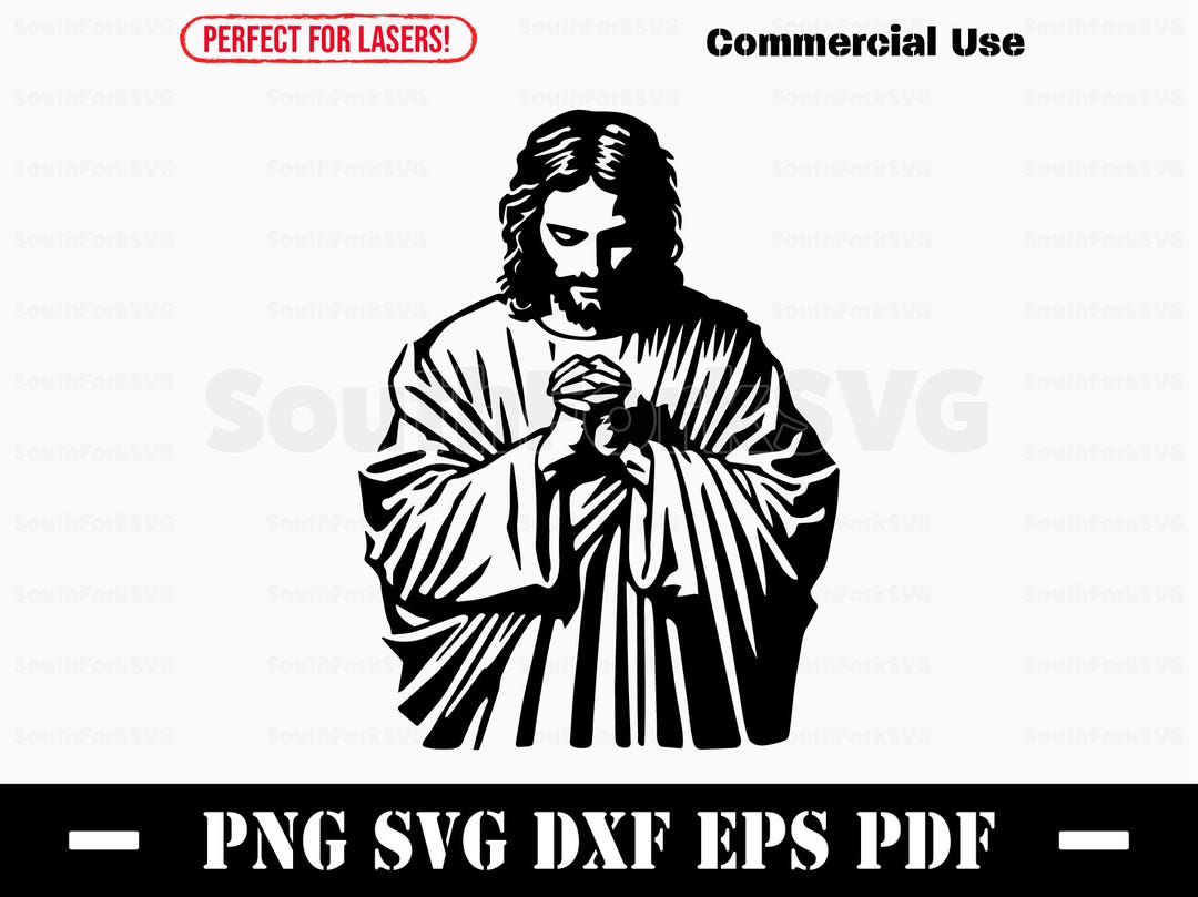 Jesus Praying Svg Png Dxf Eps Pdf | Vector Graphic Design Cut Print Dye ...