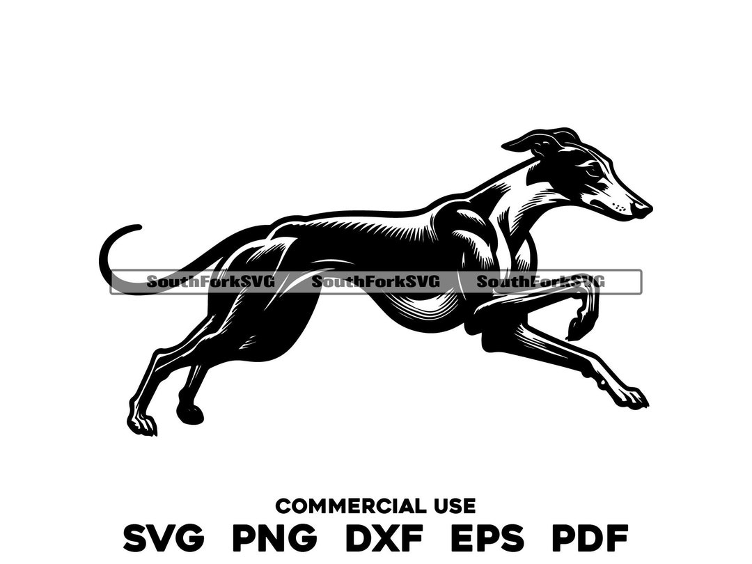 Greyhound Dog Running Design | Svg Png Dxf Eps Pdf | Vector Graphic Cut ...
