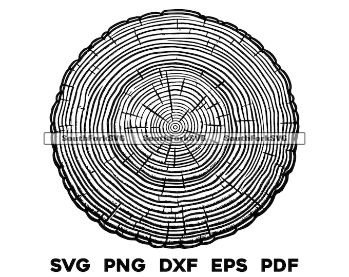 Tree Rings Silhouette Svg, Tree Ring Svg, Tree Cutting, Nature, Forest ...