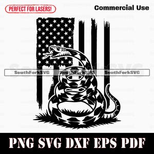 American Flag Gadsden Snake Svg Png Dxf Eps Pdf Laser Cut Print Dye Sub ...
