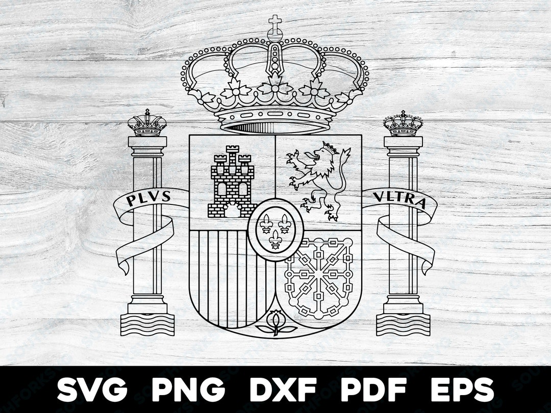 Spain National Flag Crest Transparent Outline | Svg Png Dxf Eps Pdf ...