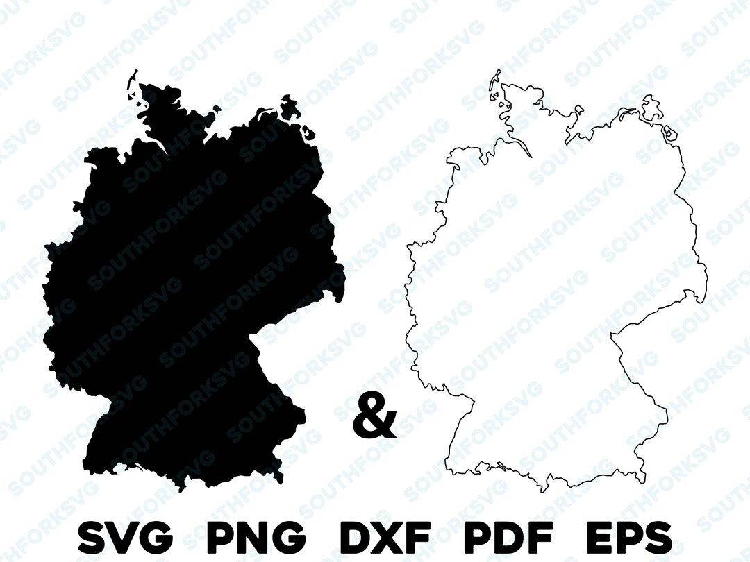 Germany Country Silhouette & Outline Shapes Svg Png Dxf Pdf Eps Vector ...