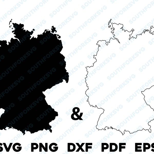 Germany Map Svg - Etsy