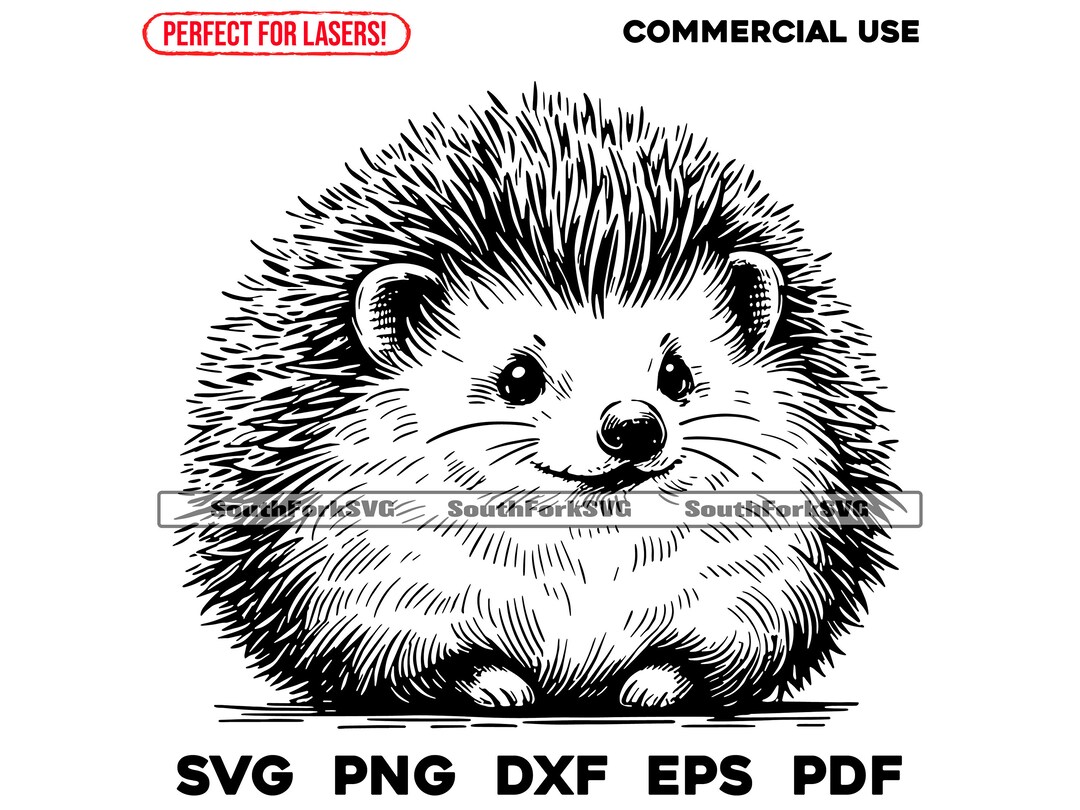 Hedgehog Laser Engrave Files Svg Png Dxf Eps Pdf | Vector Graphic Cut ...