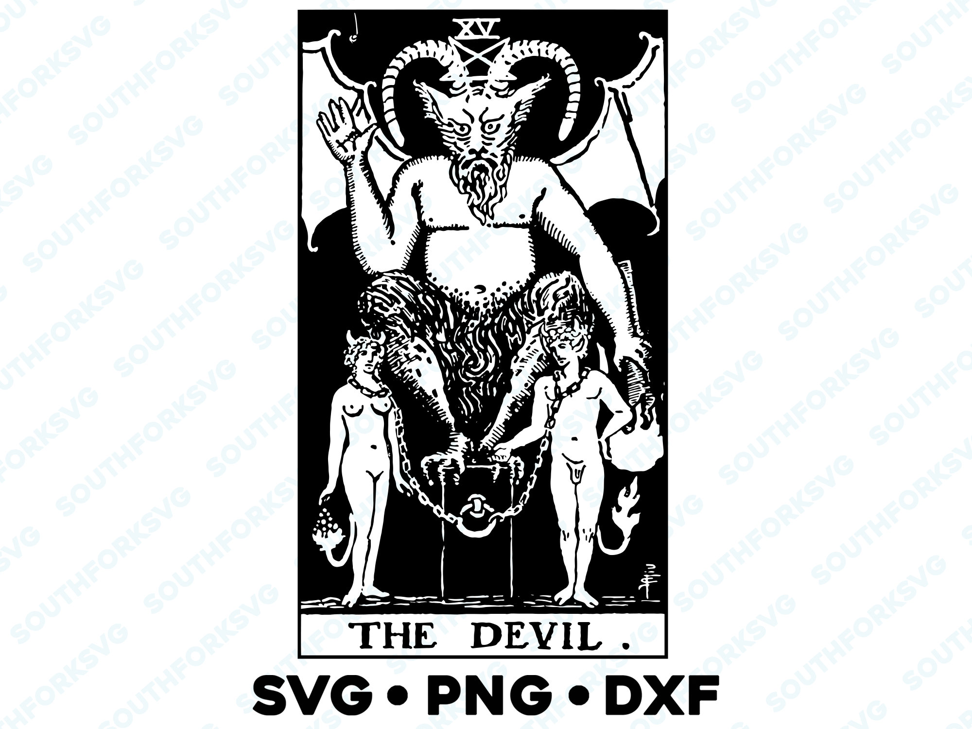 The Devil Tarot Card Major Arcana Rider Waite Deck SVG PNG DXF - Etsy ...