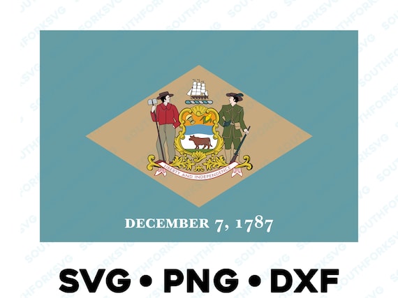 Delaware State Flag Svg Png Dxf Vector Graphic Design Digital - Etsy
