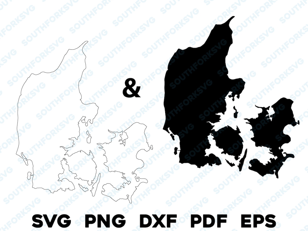 Denmark Country Silhouette & Outline Shapes Svg Png Dxf Pdf Eps Vector ...