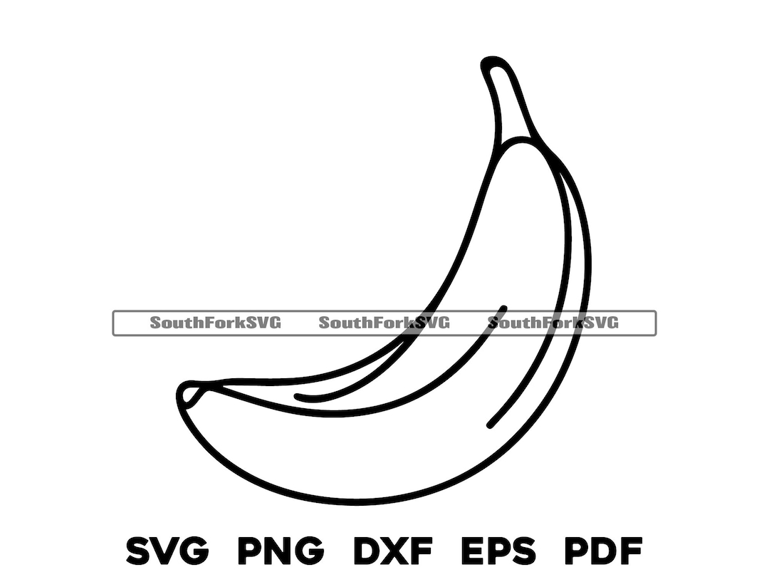Banana Fruit Minimal Line Art | Svg Png Dxf Eps Pdf | Vector Graphic ...