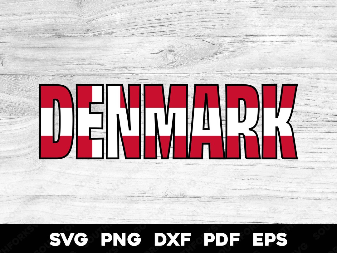 Denmark Danish Flag Inside Name Design | Svg Png Dxf Eps Pdf | Layered ...