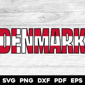 Denmark Danish Flag Inside Name Design Svg Png Dxf Eps Pdf Layered by ...