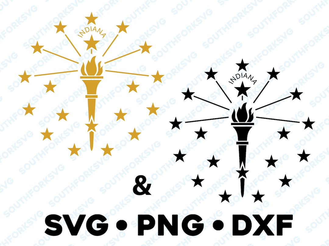 Indiana Flag Logo Svg Png Dxf Vector Graphic Design Digital File U.S ...