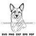Blue Heeler Dog Minimal Line Art | Svg Png Dxf Eps Pdf | Vector Graphic ...