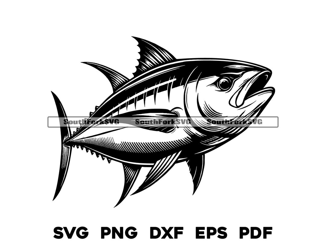 Tuna Vector Design 2 | Svg Png Dxf Eps Pdf | Transparent Vector Graphic ...