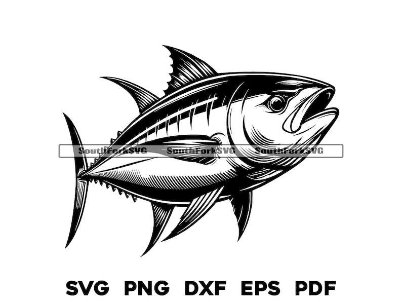 Tuna Vector Design 2 | Svg Png Dxf Eps Pdf | Transparent Vector Graphic ...