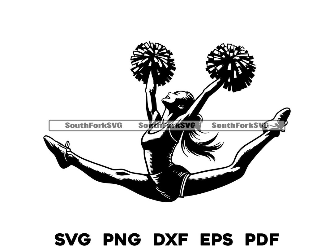 Cheerleader Split Svg Png Dxf Eps Pdf | Transparent Graphic Design Cut ...