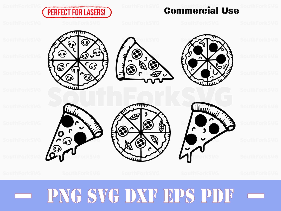 Simple Pizza SVG Bundle Svg Png Dxf Eps Pdf | Vector Graphic Cut Print ...