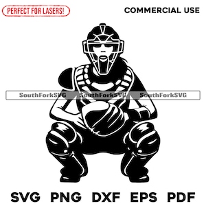 Softball Catcher Player Svg Png Dxf Eps Pdf | Transparent Graphic ...