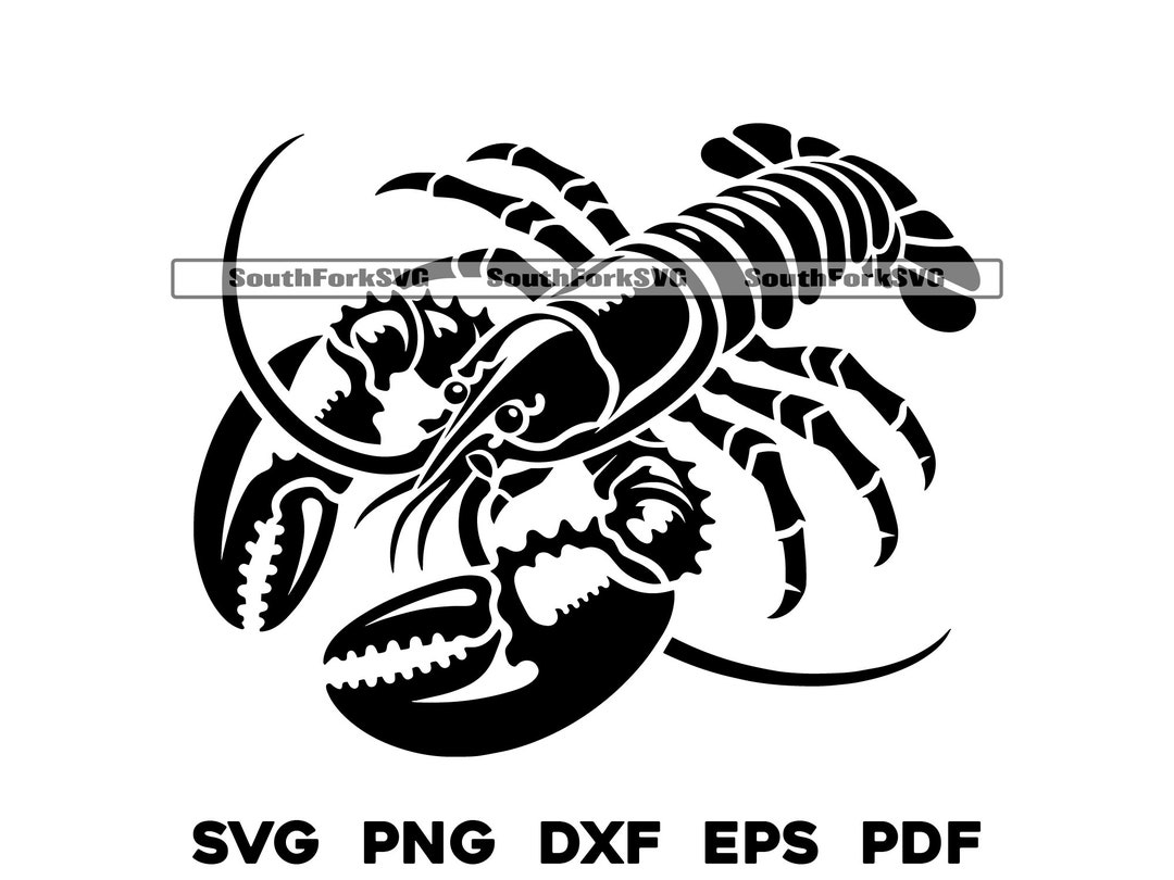 Lobster Design Svg Png Dxf Eps Pdf | Laser Engrave Cut Print Files ...