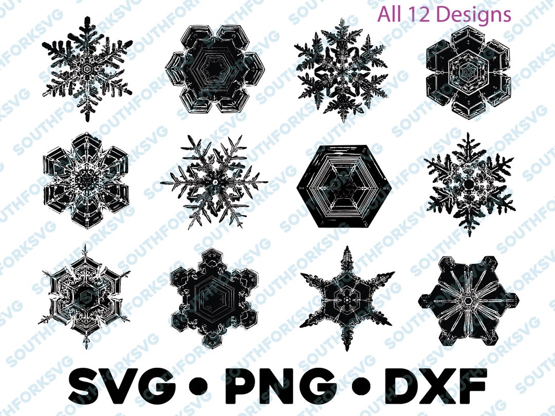Snowflake Realistic SVG PNG DXF Bundle Graphic Vector Transparent ...