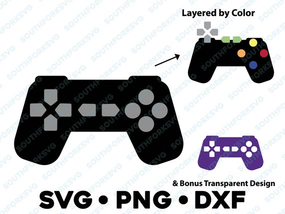Video Game Controller SVG PNG DXF Joystick Layered Silhouette - Etsy