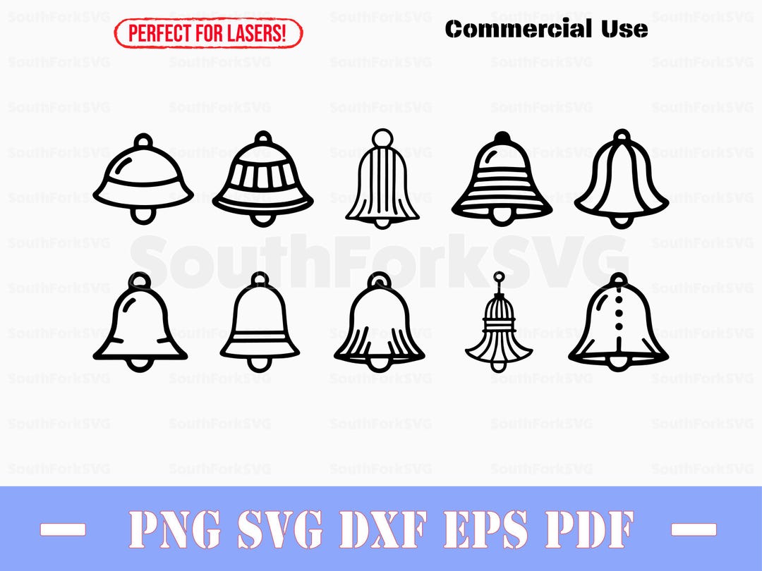 Simple Bells SVG Bundle Svg Png Dxf Eps Pdf | Vector Graphic Cut Print ...
