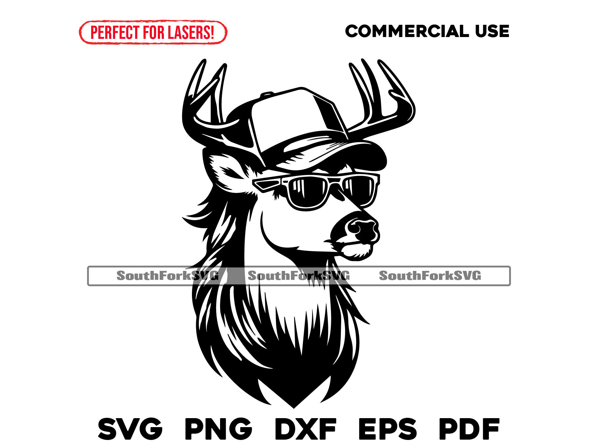 White Tail Deer Buck Mullet Trucker Hat Svg Png Dxf Eps Pdf | Vector ...