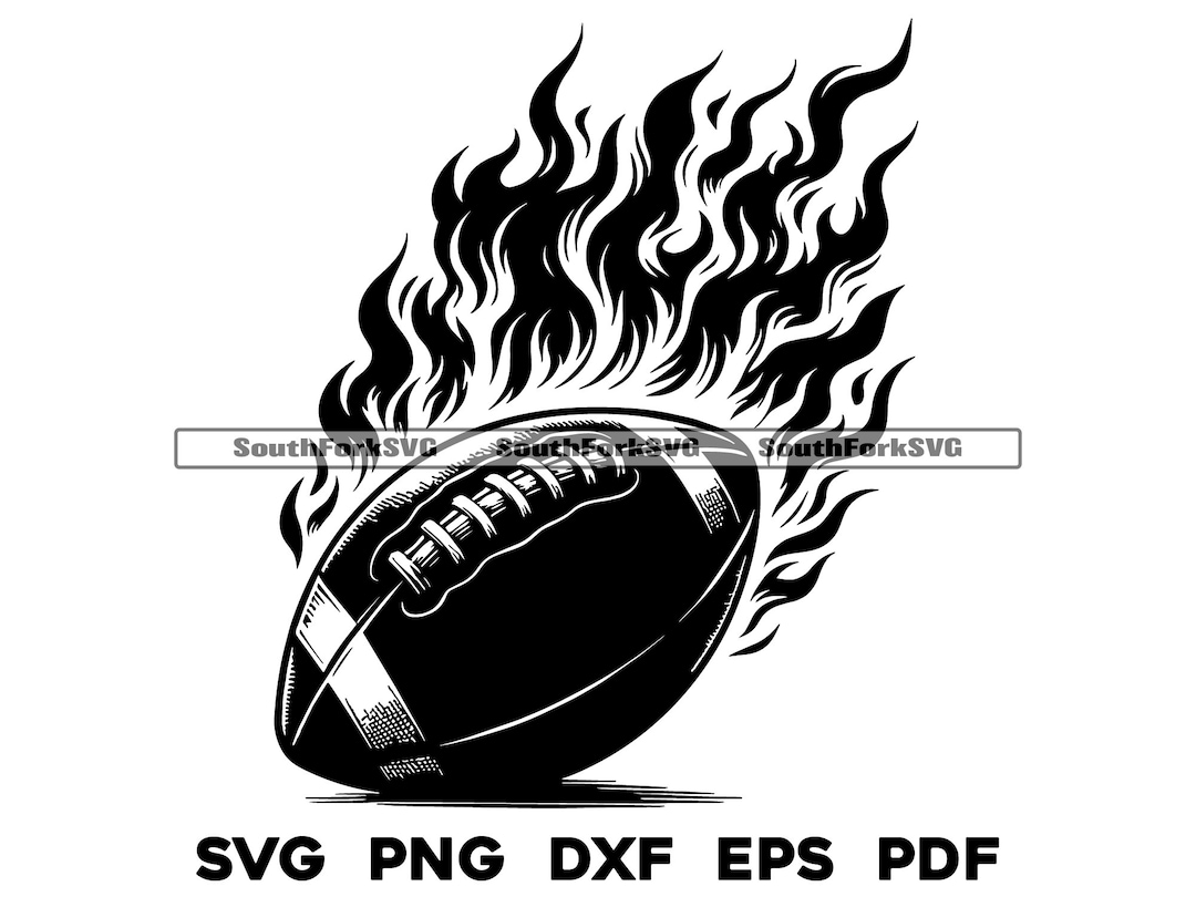 Flaming Football Design Files | Svg Png Dxf Eps Pdf | Transparent ...