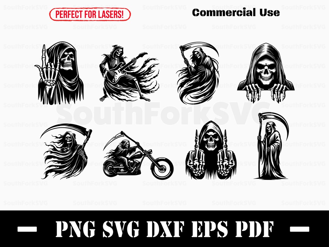 Grim Reaper SVG Bundle | Svg Png Dxf Eps Pdf | Vector Graphic Design ...