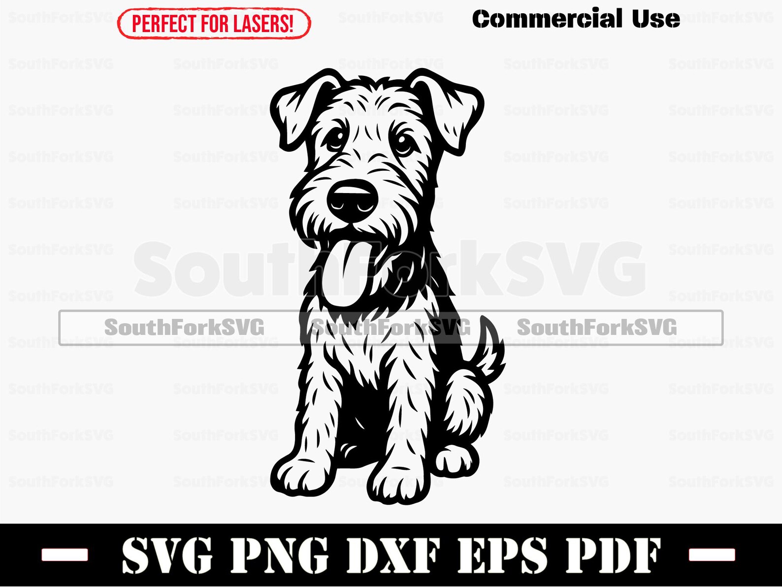 Airedale Terrier With Big Head Svg Png Dxf Eps Pdf | Vector Cut Print ...