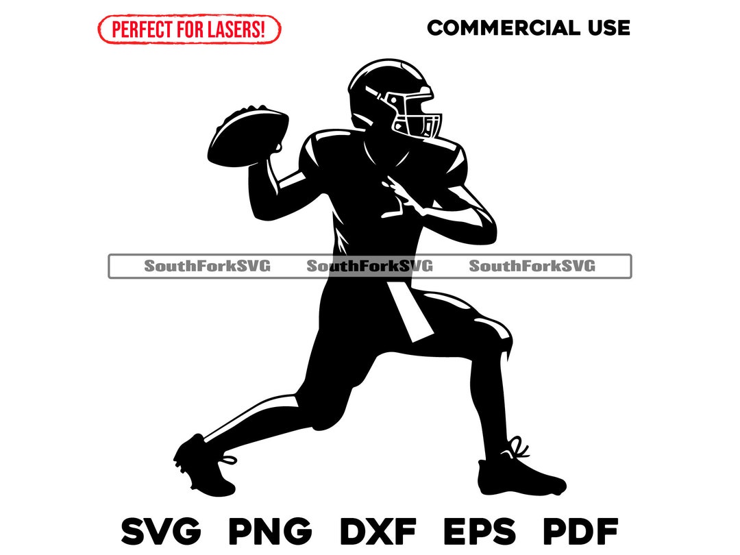 Football Player Quarterback Svg Png Dxf Eps Pdf | Transparent Graphic ...