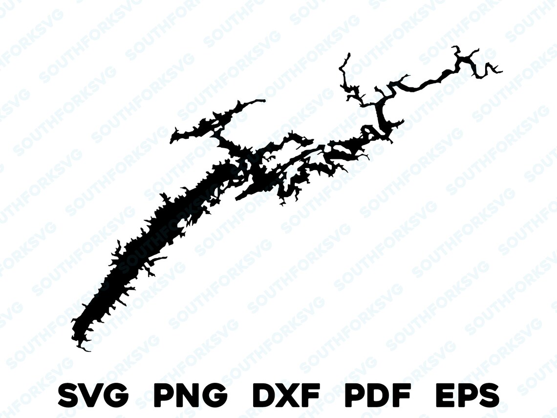 Cherokee Reservoir Lake Tennessee Map Shape Silhouette Svg Png - Etsy