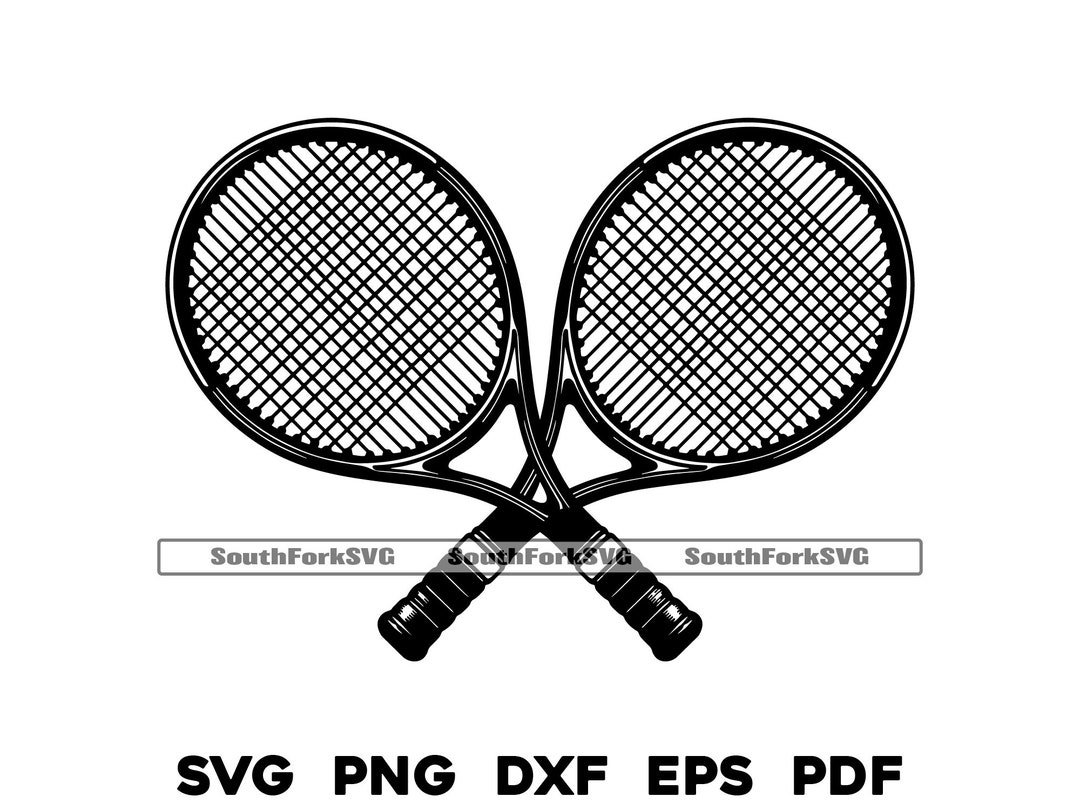 Crossed Tennis Rackets Design Svg Png Dxf Eps Pdf | Transparent Graphic ...