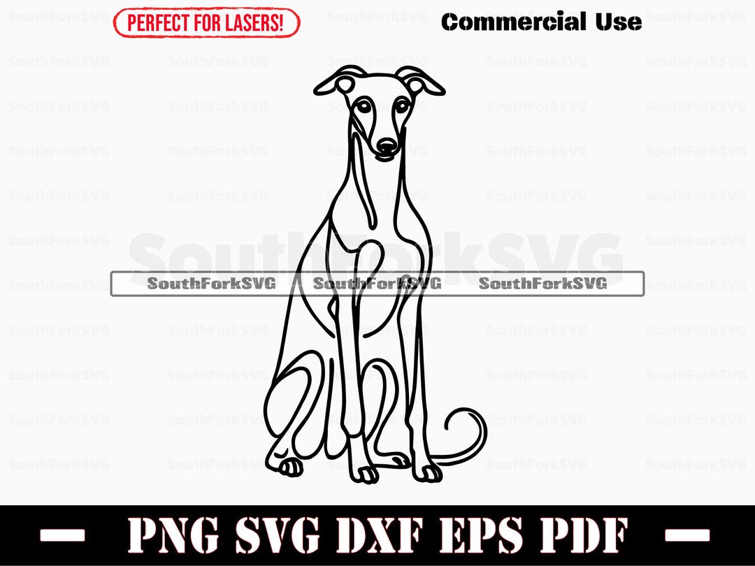 Whippet Dog Minimal Line Art Svg Png Dxf Eps Pdf | Vector Graphic Cut ...
