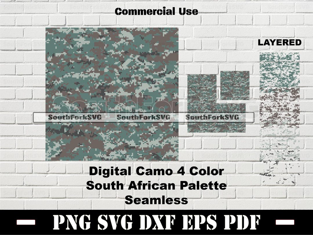 South African Palette Digital Camo 4 Color Seamless Pattern | Svg Png ...